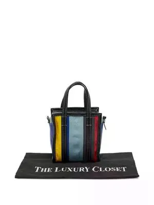 Balenciaga Small Bazaar Striped Tote Bag