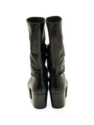 Prada Triangle Logo Platform Ankle Boots