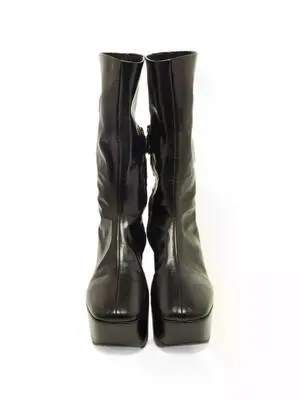Prada Triangle Logo Platform Ankle Boots