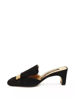 SERGIO ROSSI Sr1 Suede Heeled Mules - Black