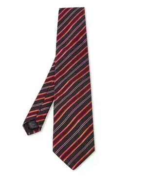 BOSS Striped Silk Tie - Brown