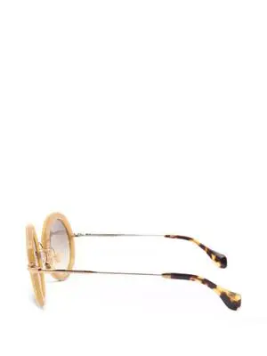 Miu Miu 2010s Round-frame Sunglasses - Yellow