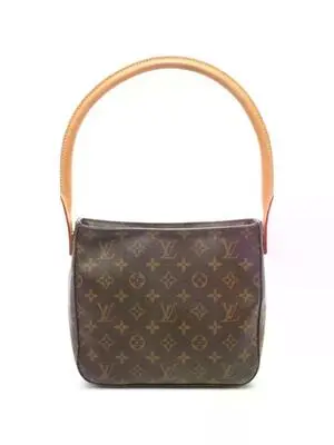 LOUIS VUITTON 2002 Mm Looping Monogram Tote Bag - Brown