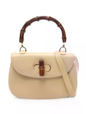 Gucci 2000s Bamboo Turn-lock Cross Body Bag - Neutrals