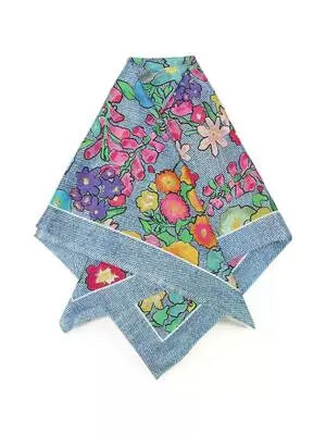 Kurt Geiger Floral-print Denim-effect Scarf