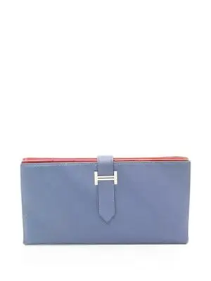 Hermès 2017 Bearn Souffle Bi-fold Wallet - Blue