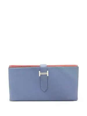Hermès 2017 Bearn Souffle Bi-fold Wallet - Blue