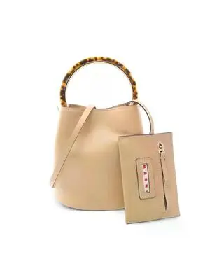 Marni Pannier Leather Tote Bag - Neutrals