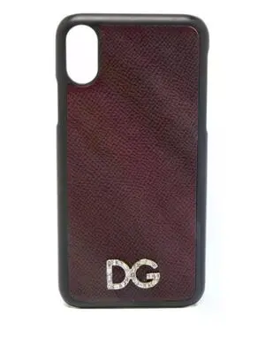 Dolce & Gabbana Crystal-embellished Leather Iphone X Case - Red