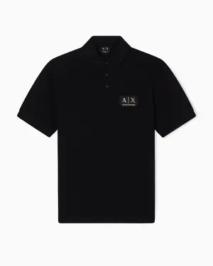 Armani Exchange Cotton Polo Shirt - Black