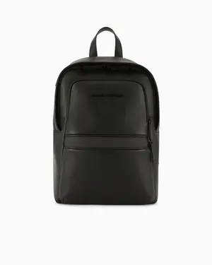 Armani Exchange Square Backpack With Contrasting Details - Black