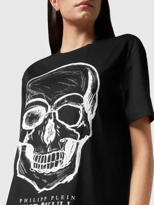 Philipp Plein Skull Jersey T-shirt With Contrast Logo Print