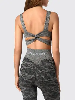 PLEIN SPORT Camouflage Print Sports Top - Black