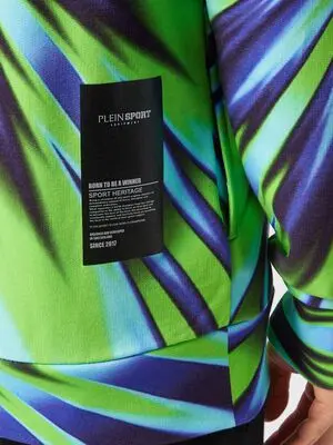 PLEIN SPORT Relaxed Fit Hoodie With All-over Optical Print