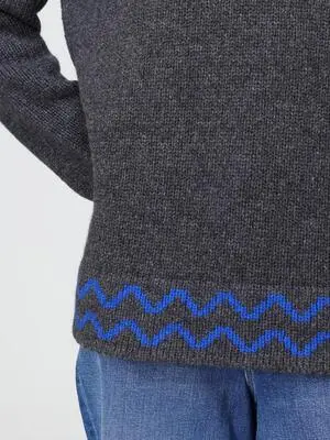Marni V-neck Jumper With Geometric Detailing - Grey