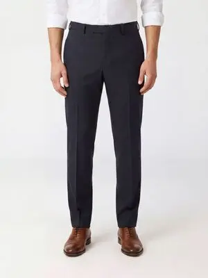 PT TORINO Slim Fit Trousers In Virgin Wool With An Off-center Closure - Blue