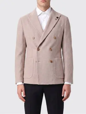 LARDINI Double-breasted Cotton Blazer - Sand