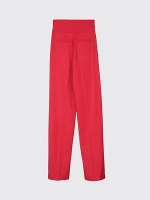 Elisabetta Franchi High-waisted Virgin Wool Gabardine Palazzo Pants - Red