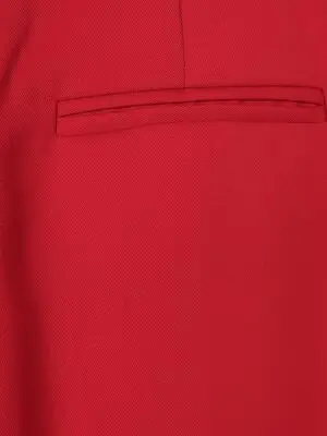 Elisabetta Franchi High-waisted Virgin Wool Gabardine Palazzo Pants - Red