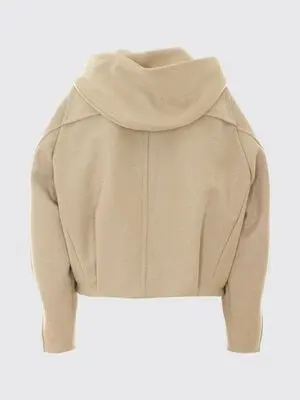 Isabel Marant Étoile Short Cotton Duffle Coat With Hood And Leather Inserts - Beige