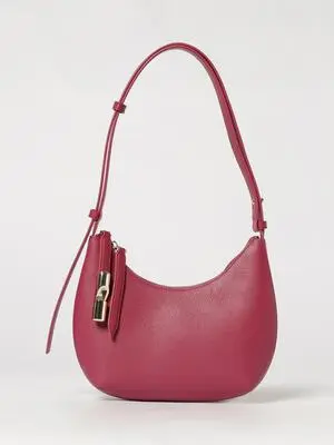 Furla Hobo Bag In Hammered Calfskin With Adjustable Shoulder Strap