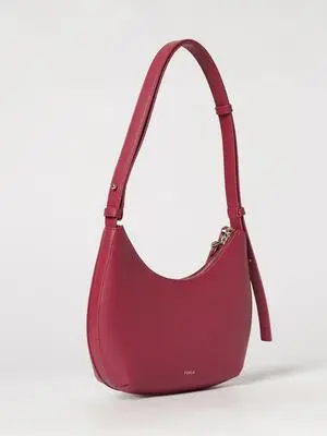 Furla Hobo Bag In Hammered Calfskin With Adjustable Shoulder Strap