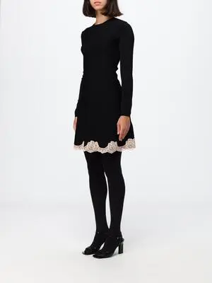 Valentino Garavani Crêpe Sheath Mini Dress With Lace Inserts