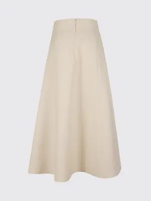 Valentino Garavani High-waisted Flared Midi Skirt In Wool And Silk