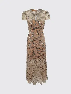 SELF-PORTRAIT Slim Fit Sequin-embroidered Midi Evening Dress