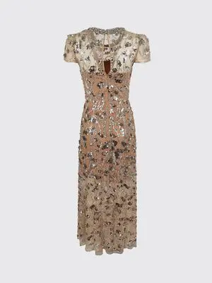 SELF-PORTRAIT Slim Fit Sequin-embroidered Midi Evening Dress