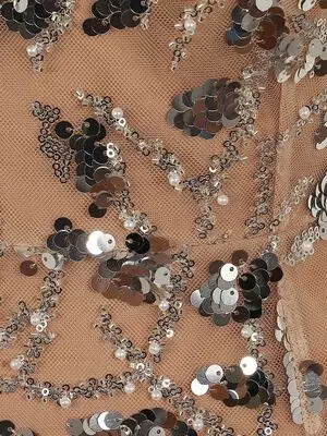 SELF-PORTRAIT Slim Fit Sequin-embroidered Midi Evening Dress