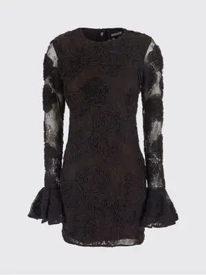 ROTATE BY BIRGER CHRISTENSEN Slim Fit Lace Mini Sheath Dress With Long Sleeves And Flared Cuffs - Brown