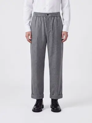 Giorgio Armani Virgin Wool And Cashmere Slim Fit Trousers - Grey