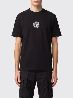 Stone Island Cotton T-shirt With Iconic Compass Logo Patch - Black