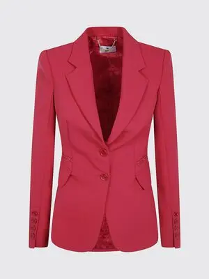 Elisabetta Franchi Cropped Single-breasted Blazer With Peak Lapels And Slim Fit - Red