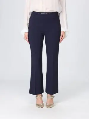 Elisabetta Franchi Slim-fit Cropped Crêpe Trousers - Blue