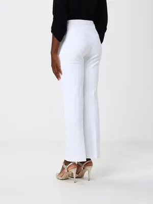 Elisabetta Franchi Slim-fit Cropped Crêpe Trousers - Ivory