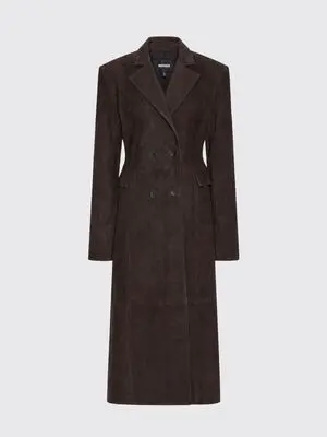 ROTATE BY BIRGER CHRISTENSEN Double Breasted Suede Coat - Brown