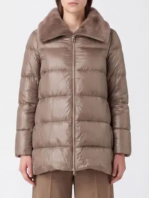 Herno Herno Quilted Down Jacket With Fur Collar Dove Grey
