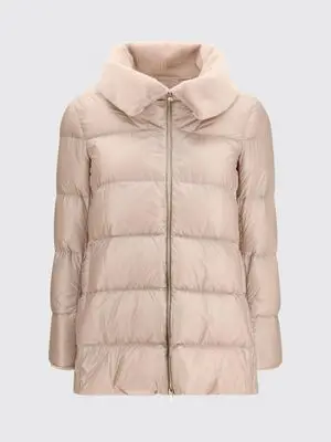 Herno Water-repellent Quilted Nylon Short Down Jacket With Fur Collar - Yellow Cream