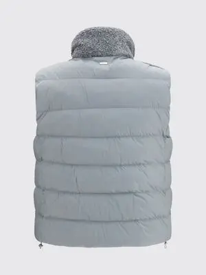 Herno Padded Quilted Nylon And Fleece Vest With High Neck