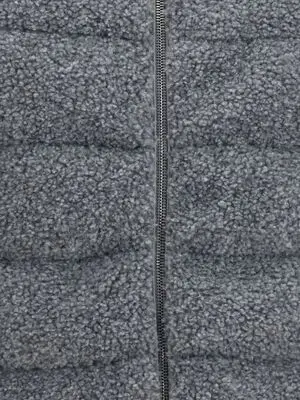 Herno Padded Quilted Nylon And Fleece Vest With High Neck