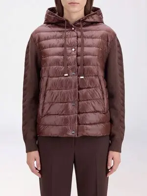 Herno Short Waterproof Nylon Down Jacket With Hood And Ribbed Cuffs - Brown