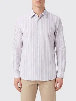 Paul Smith Striped Slim Fit Cotton Shirt With French Collar And Long Sleeves - White