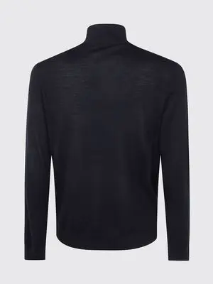 Paul Smith Pure Merino Wool Half-zip Turtleneck Sweater - Black