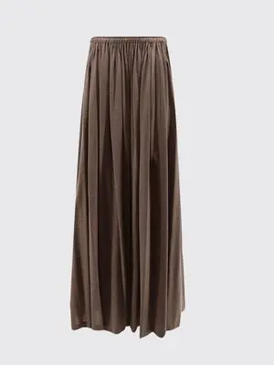 Max Mara Livrea Flared Midi Skirt In Silk Blend With High Elasticated Waist - Beige