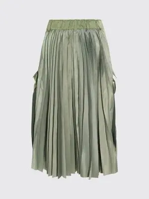 Sacai Pleated Cargo Midi Skirt In Technical Fabric With High Waist