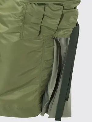 Sacai Pleated Cargo Midi Skirt In Technical Fabric With High Waist