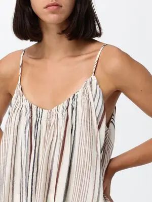 ELEH Multi Striped Top In Viscose Blend With U-neck And Thin Straps
