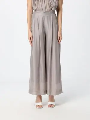 ELEH High-waisted Silk-blend Palazzo Pants With A Side Zip Closure - Grey